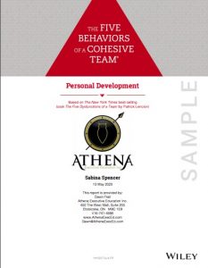 5 Behaviors Personal Report | Athena Executive Education Inc.